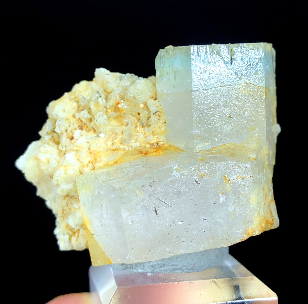 Natural Aquamorganite Crystals, Bicolor Beryl, Morganite Var Aquamarine ...