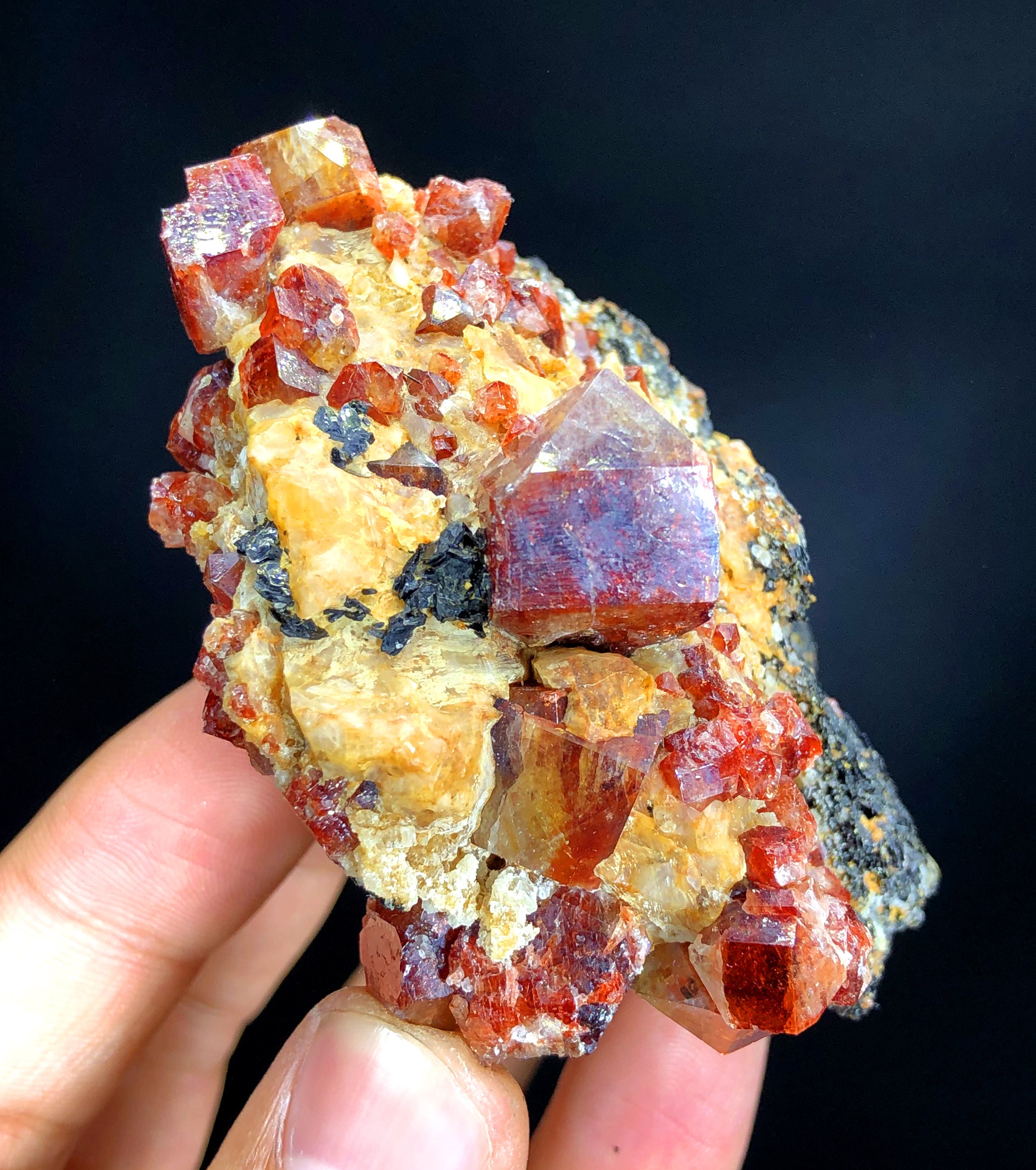 Natural Red Color Zircon Crystals on Matrix, Zircon Specimen, Raw ...