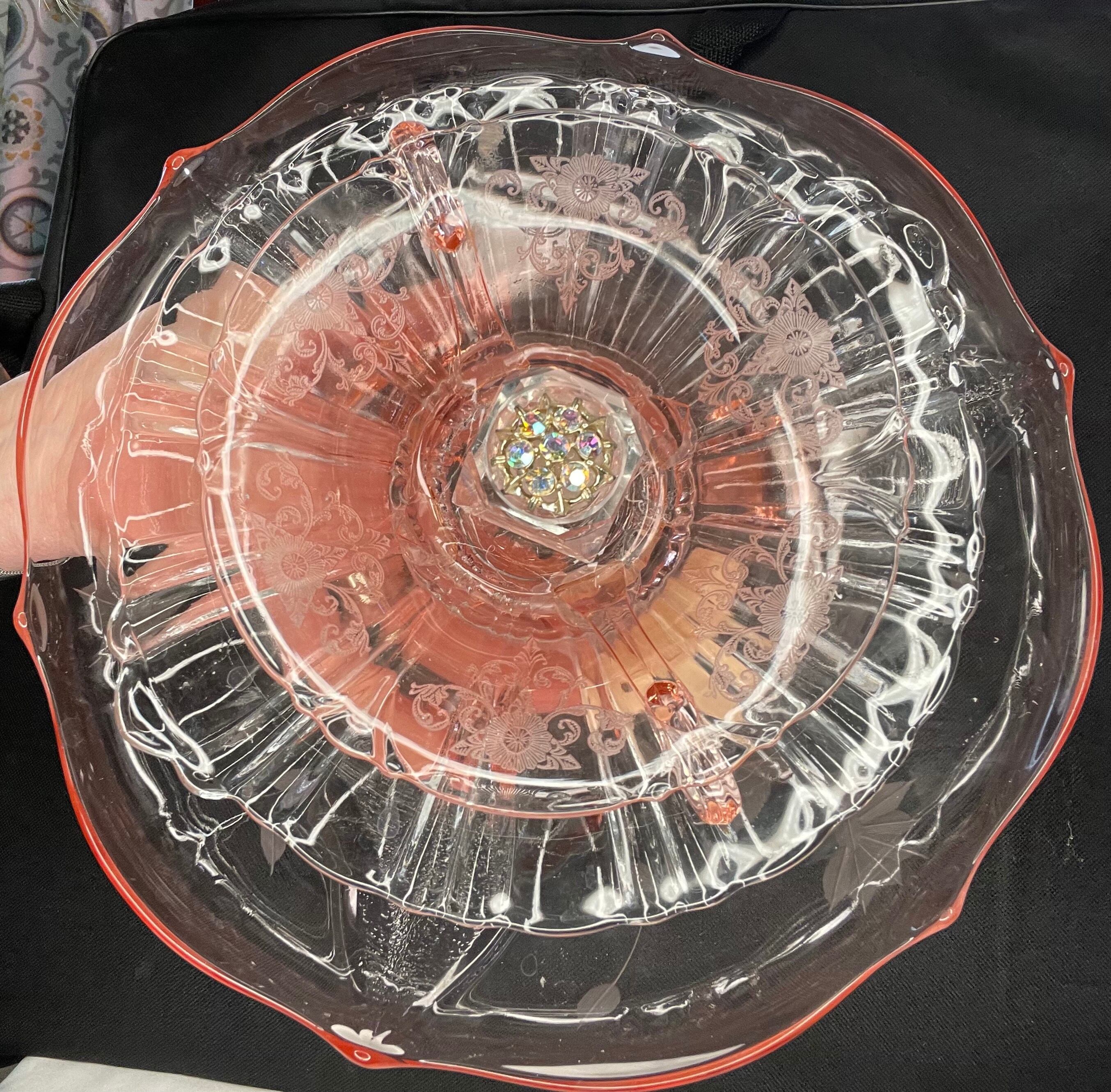 Peachy Keen Depression Glass Garden Flower - Etsy