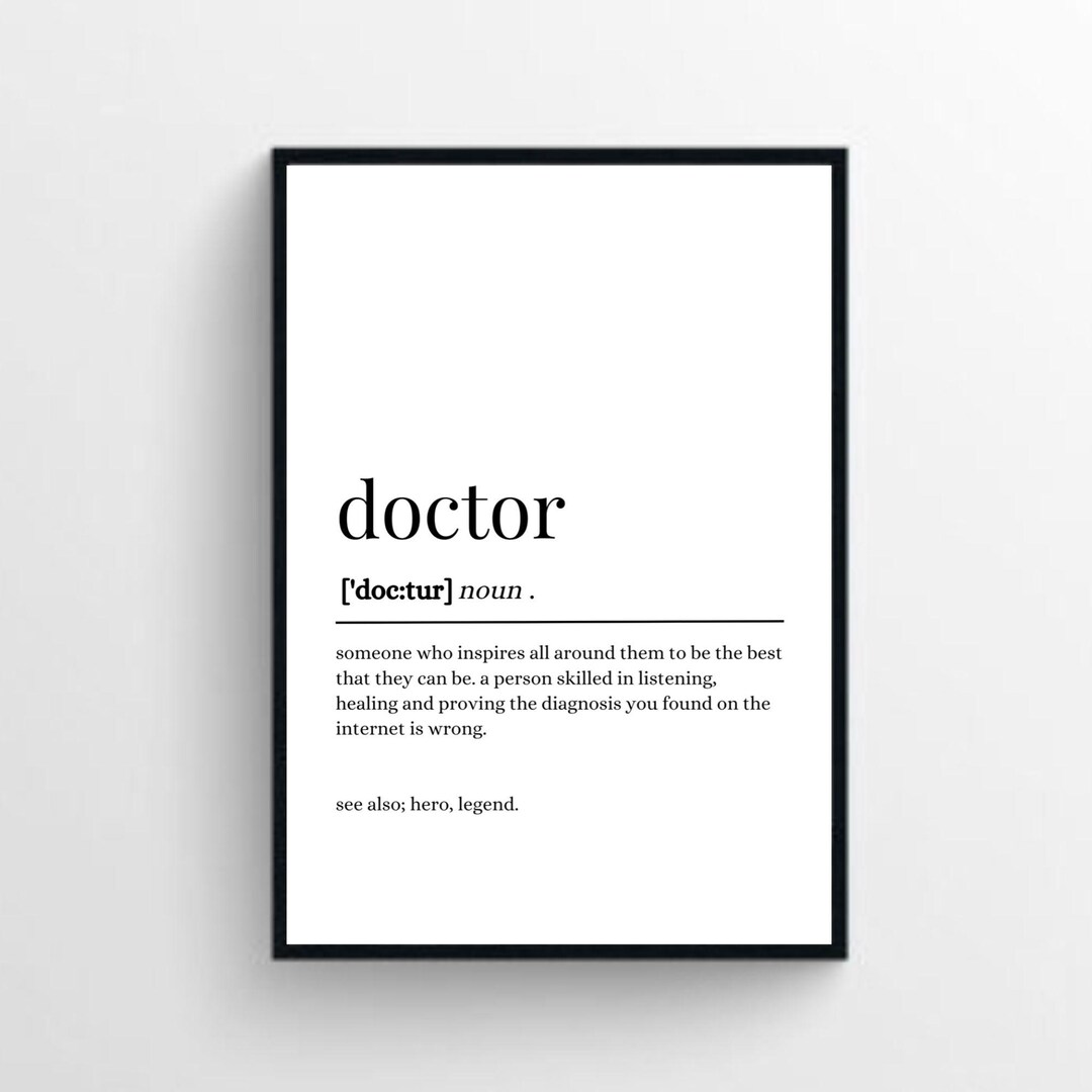 Doctor Definition Print Doctor Poster & Gift for Medical Students ...
