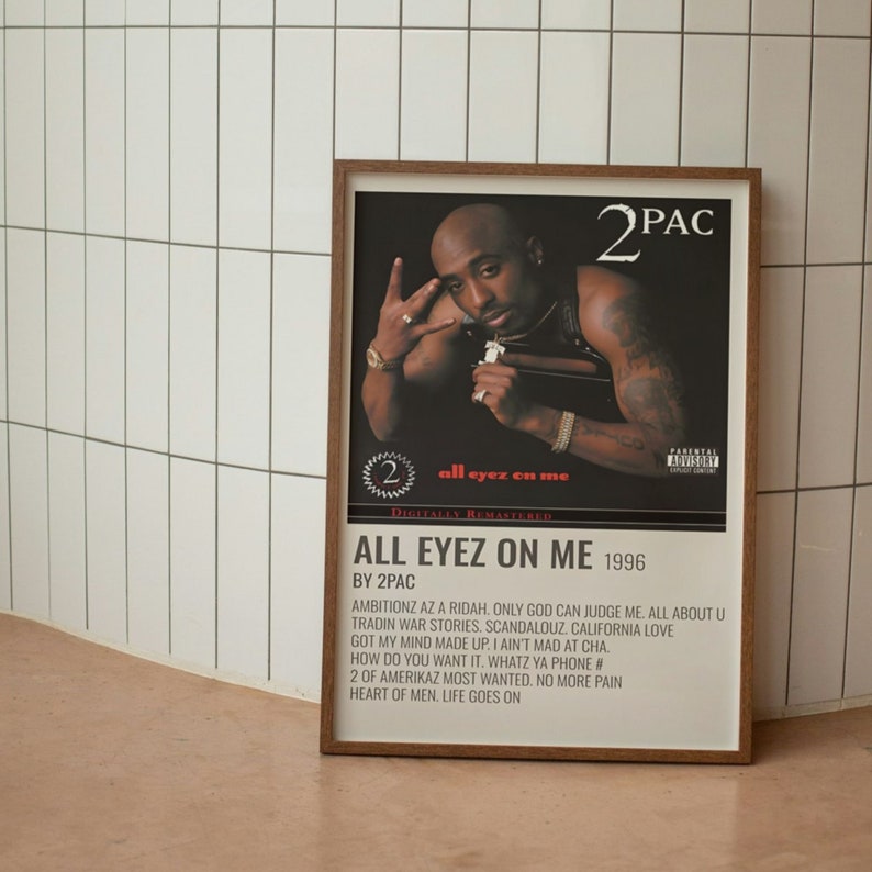 Album Poster All Eyez on Me by 2pac, Rap Posters, Album Cover, Album Wall Art, Custom Album ...
