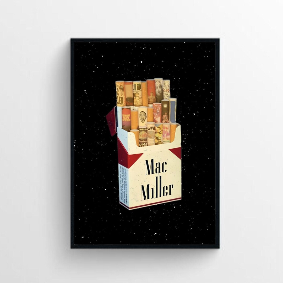 Mac-miller Cigarette Pack Poster Retro Hip Hop Art, Rapper Wall Decor ...
