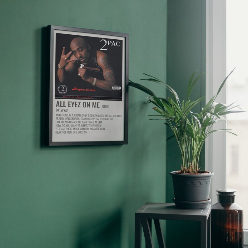 Album Poster All Eyez on Me by 2pac, Rap Posters, Album Cover, Album ...