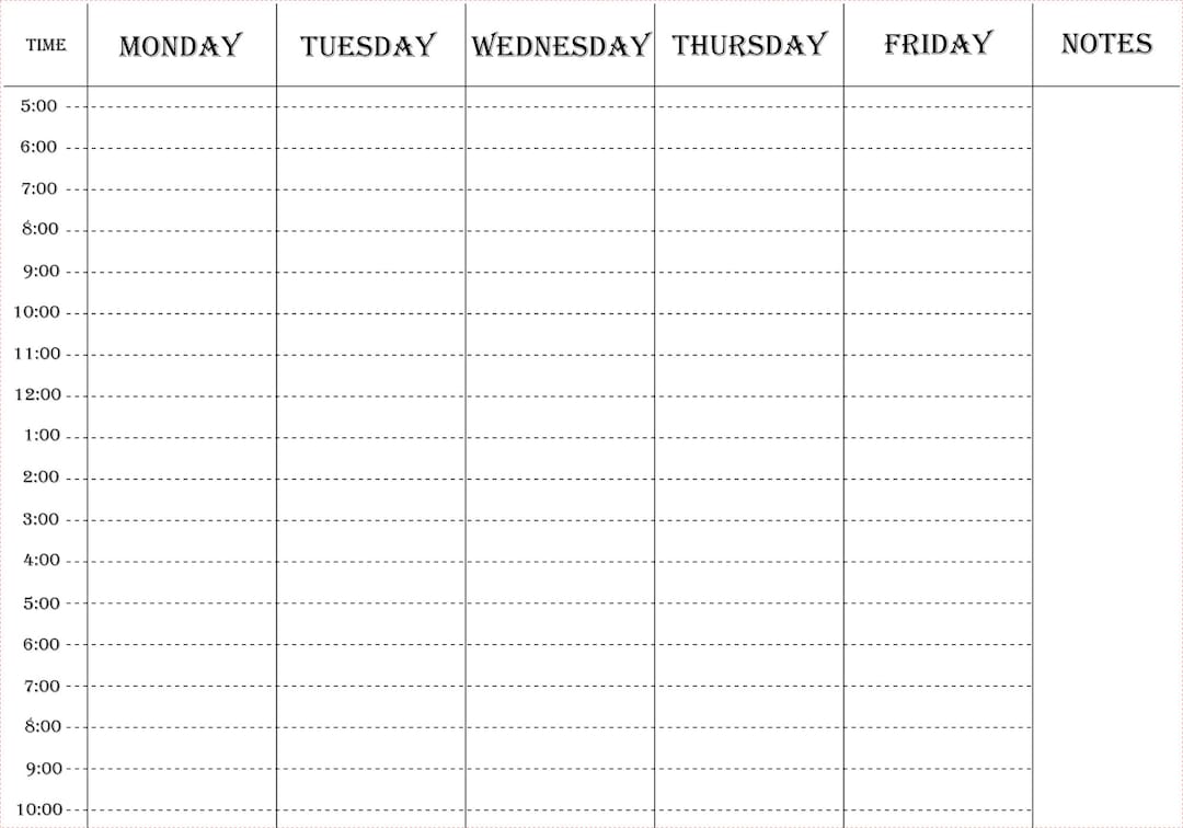 Basic Plain Weekly Planner - Etsy