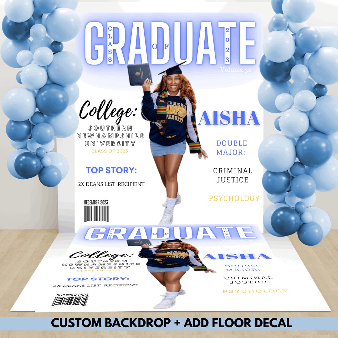 Graduation Backdrop + Floor Vinyl | Custom Photo Backdrop/ Floor Decal ...