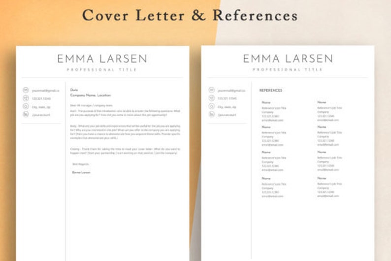 ATS Resume Template Word & Google Docs, Minimalist Resume Template ...