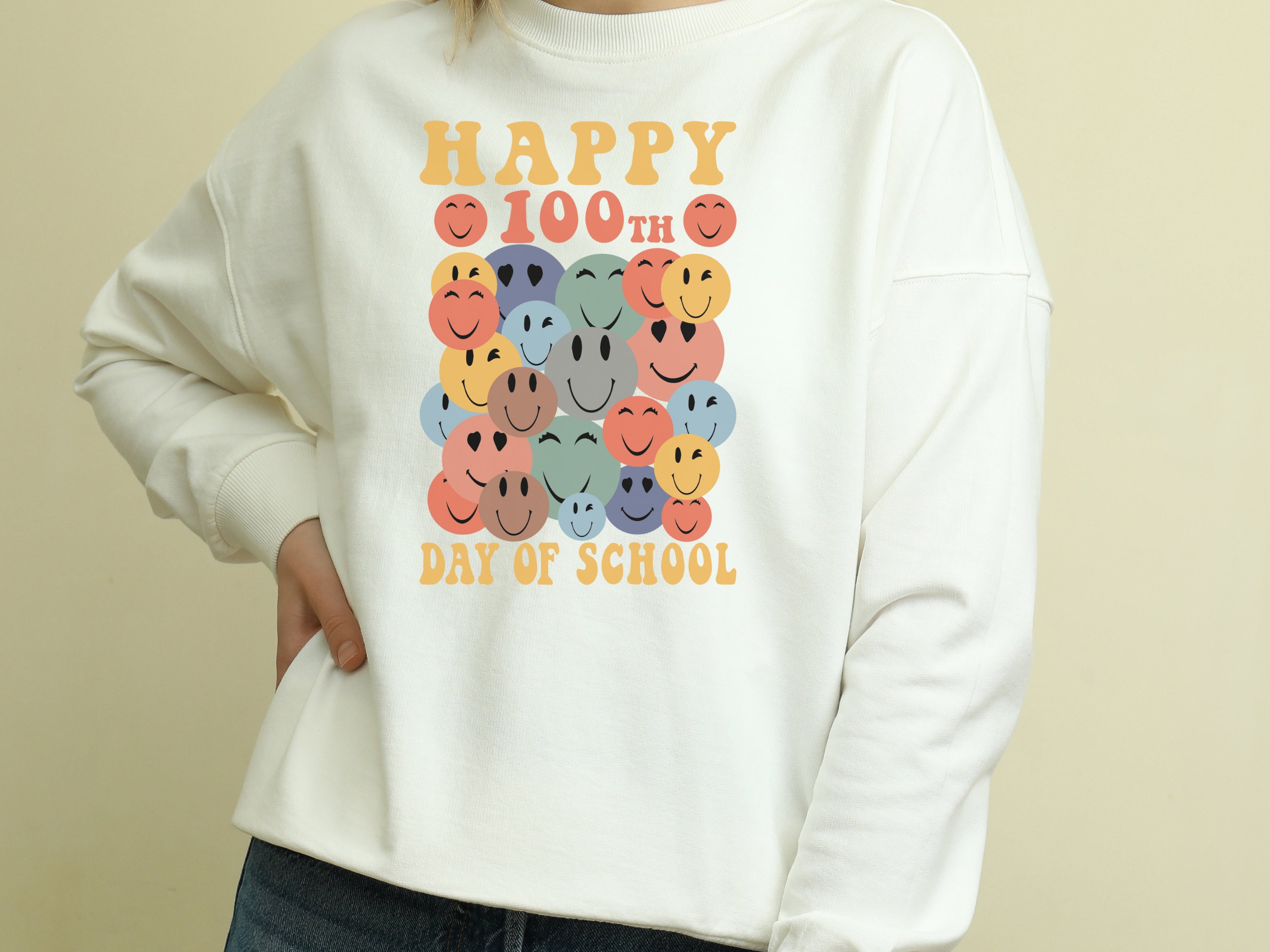 100 Days of School Smiley Face SVG Bundle, School Png Designs, School ...