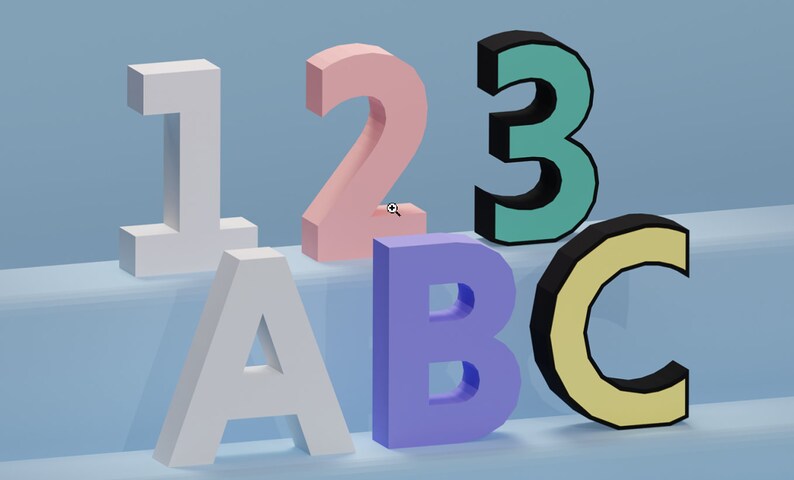 3D Letters and Numbers SVG Bundle, 3D Alphabet Template of All Letters ...
