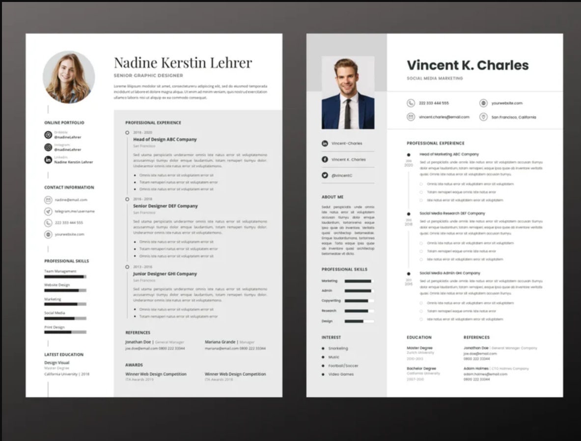 50 Resume Template Bundle, CV Template, Editable Resume Word, CV ...
