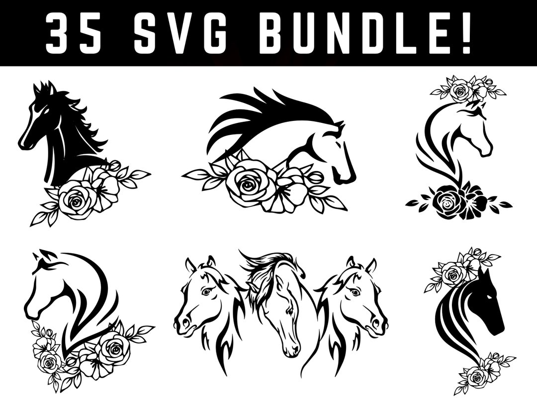 Horse SVG Bundle, Horse Png, 33 Horse Designs, Horse Bundle, Silhouette ...