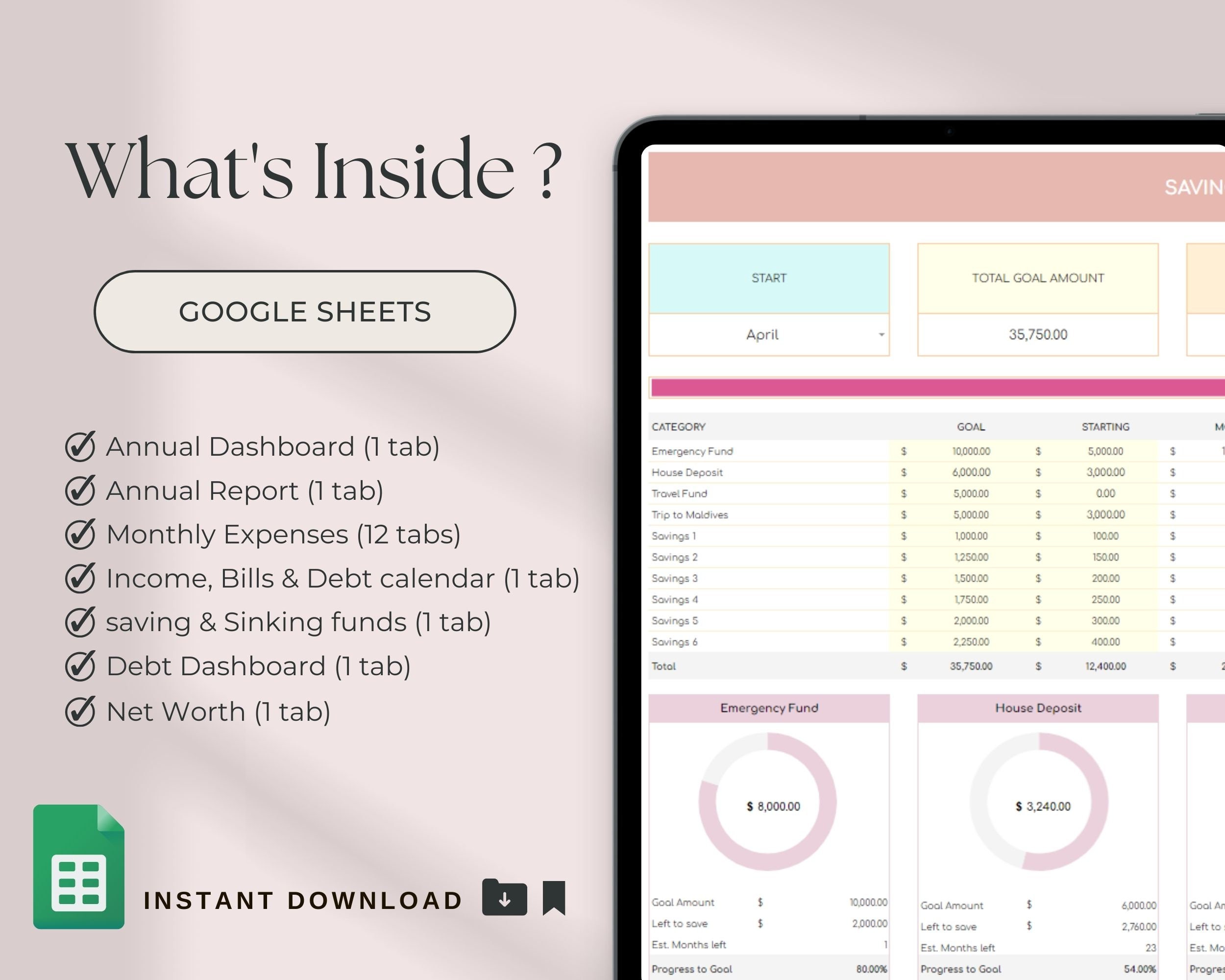 Ultimate Budget Planner for Google Sheets, Budget Spreadsheet, Budget ...