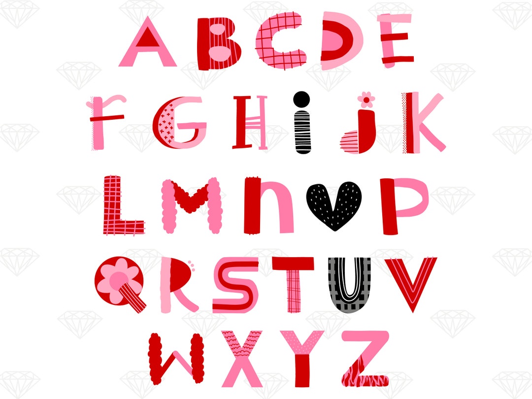 ABC I Love You PNG, Retro Alphabet I Love You, Hugs and Kisses Clipart ...