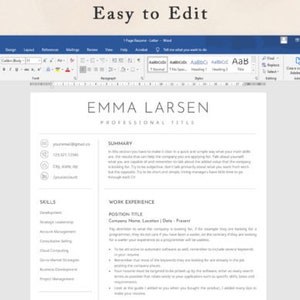 ATS Resume Template Word & Google Docs, Minimalist Resume Template ...