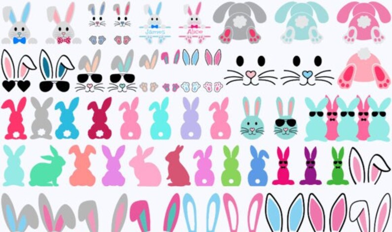 Easter SVG Bundle, Easter Bunny Cut File, Eggs SVG Download - Etsy