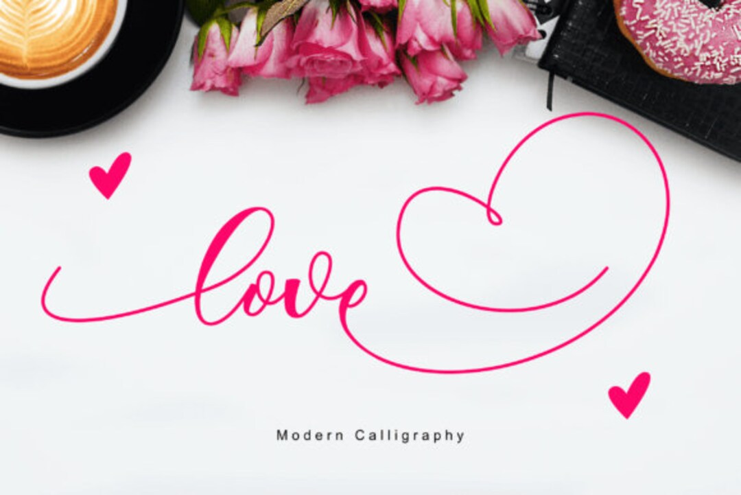 Love Font With Heart Tails, Lovely Font for Wedding Love Anniversary ...