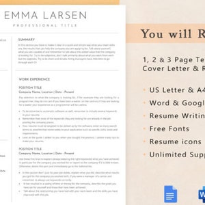 ATS Resume Template Word & Google Docs, Minimalist Resume Template ...