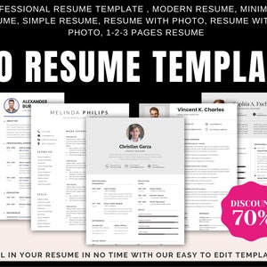 50 Resume Template Bundle, CV Template, Editable Resume Word, CV ...