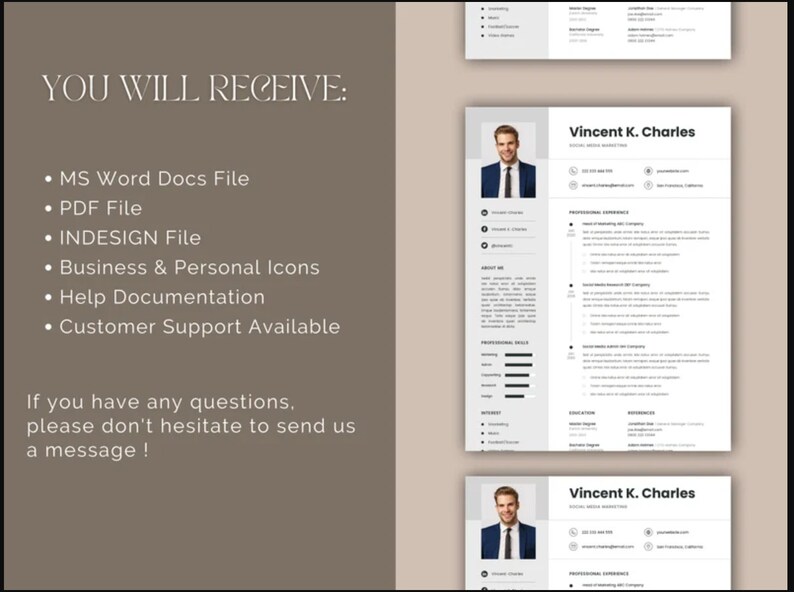 2023 Resume Template Modern Resume Template for Pages Word & - Etsy
