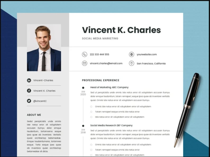 2023 Resume Template Modern Resume Template for Pages Word & - Etsy
