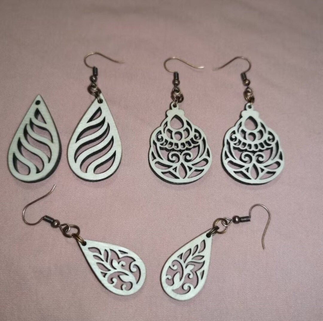 50 Earrings SVG Template Bundle, Wood Earrings SVG, Laser Cut Earring ...