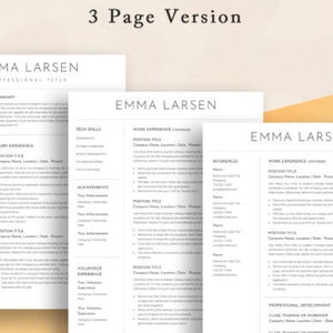 ATS Resume Template Word & Google Docs, Minimalist Resume Template ...