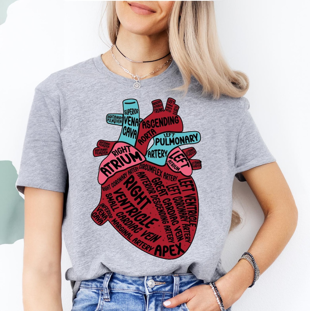 Heart Anatomy Shirt, Heart Failure Day Shirt, Cardiac Nurse Shirt ...