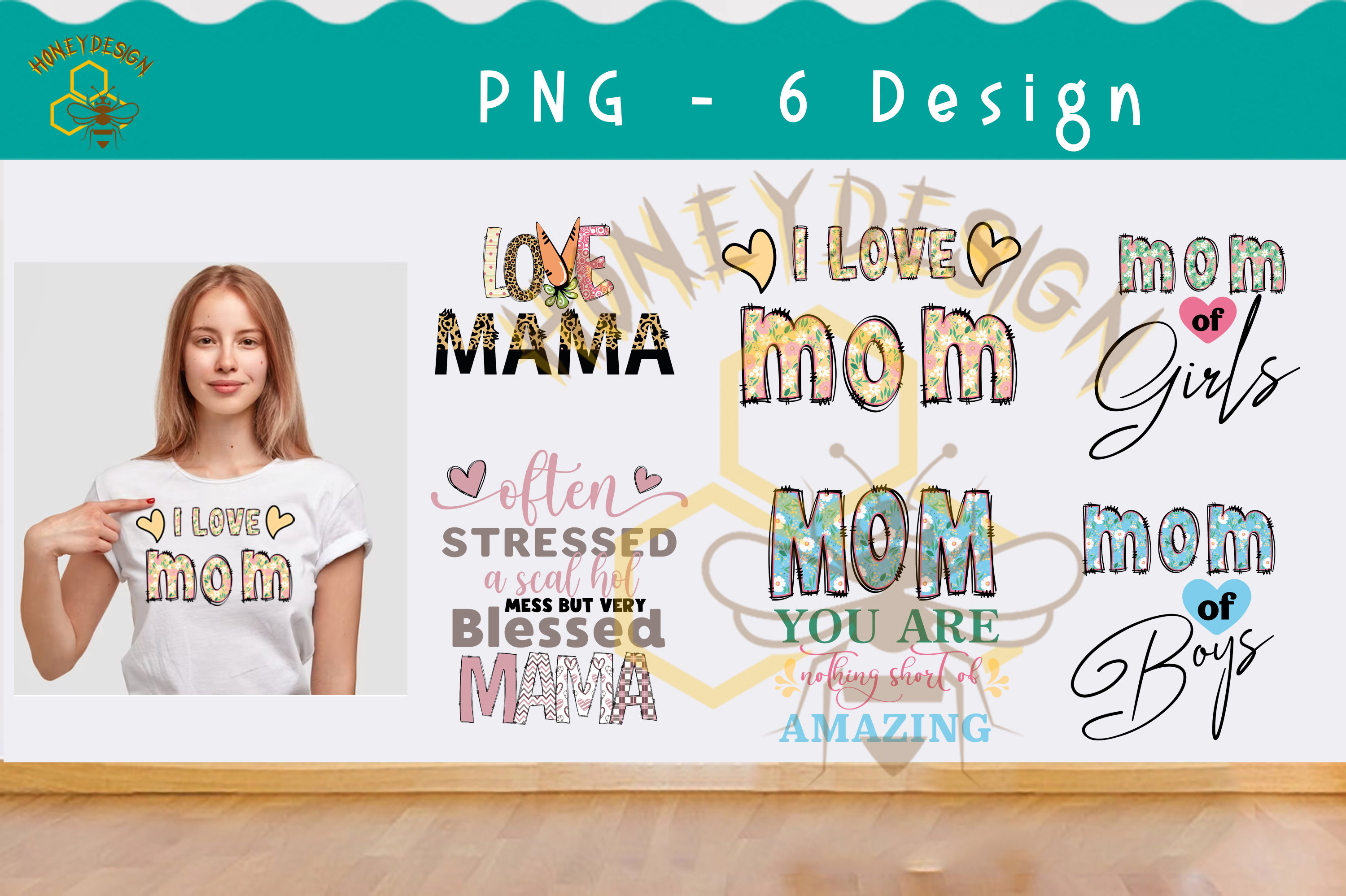 Bundle Hand Lettered, Mothers Day Png, Mama Png, Blessed Mama Png, Mom ...
