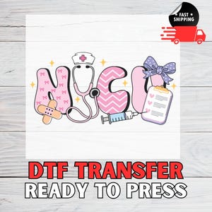 NICU Nurse Cartoon DTF Transfer, Neonatal Care Heat Transfer, Nurse ...