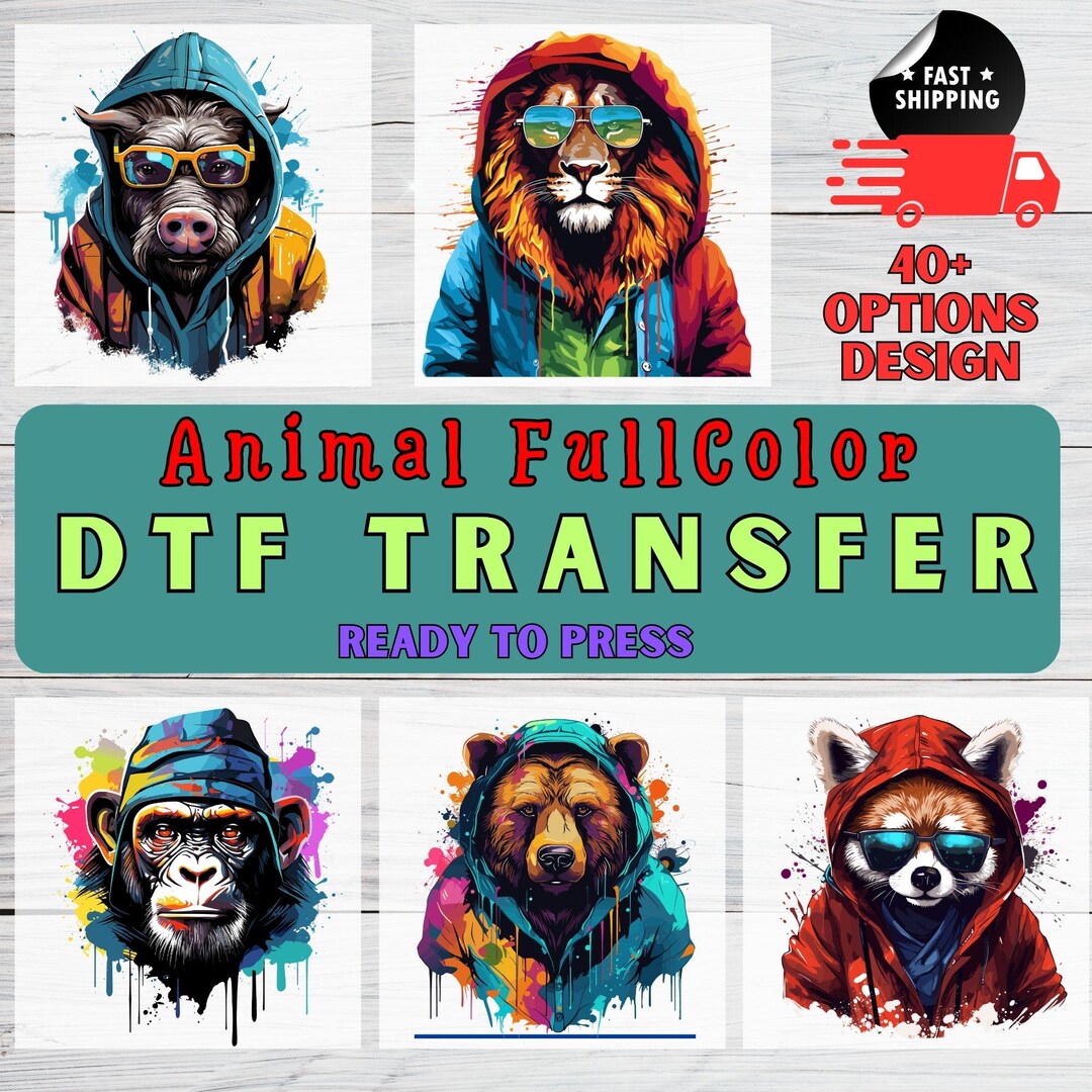 Wild Animals DTF Transfers: Lion, Tiger, Wolf Heat Press Iron-on - Etsy