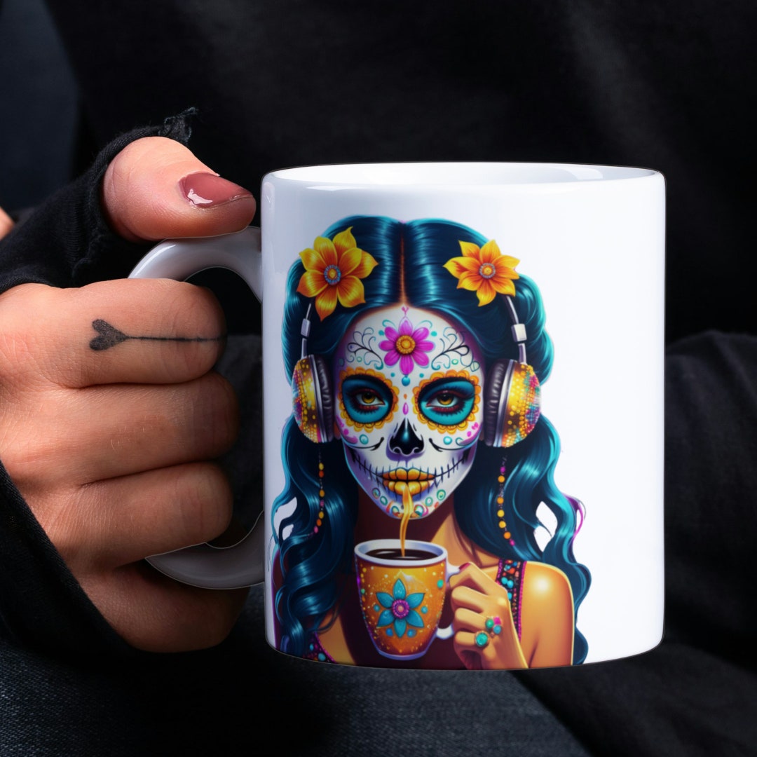 Sarcastic Sugar Skull Mug . This Unique and Eye-catching Mug is the ...