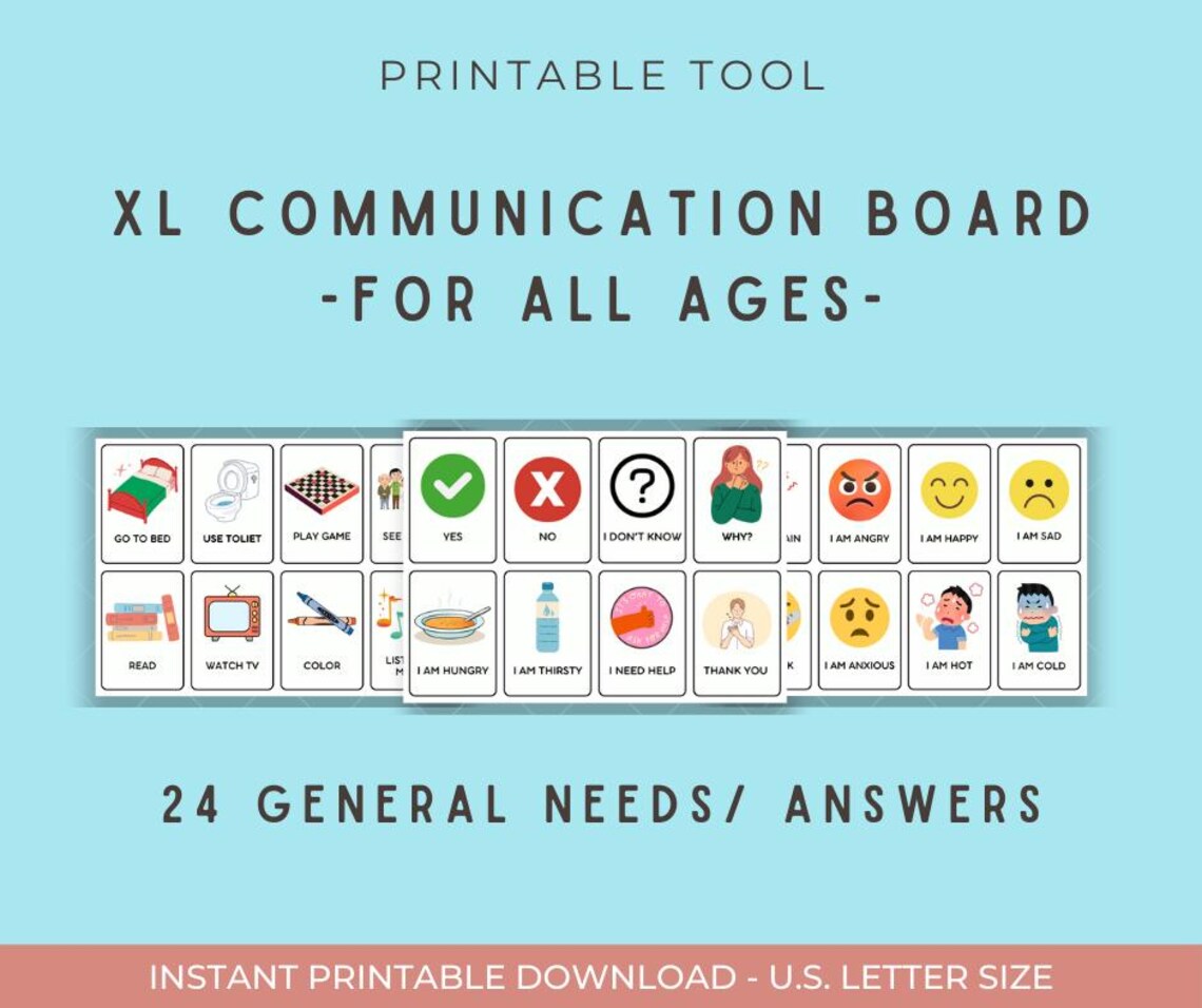 XL Communication Boards, Printable Communication Boards, PDF Talking ...