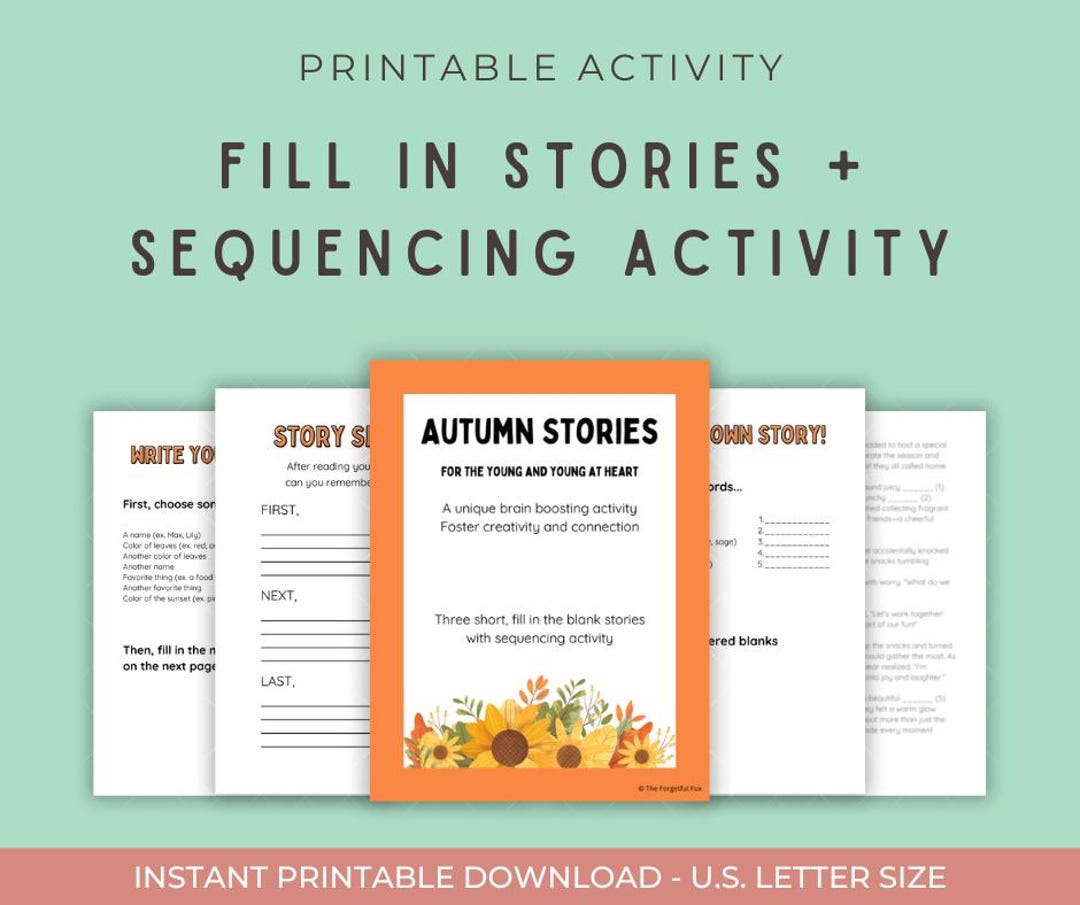 Fill-in-the-blank Stories With Sequencing Activity, Cognitive ...