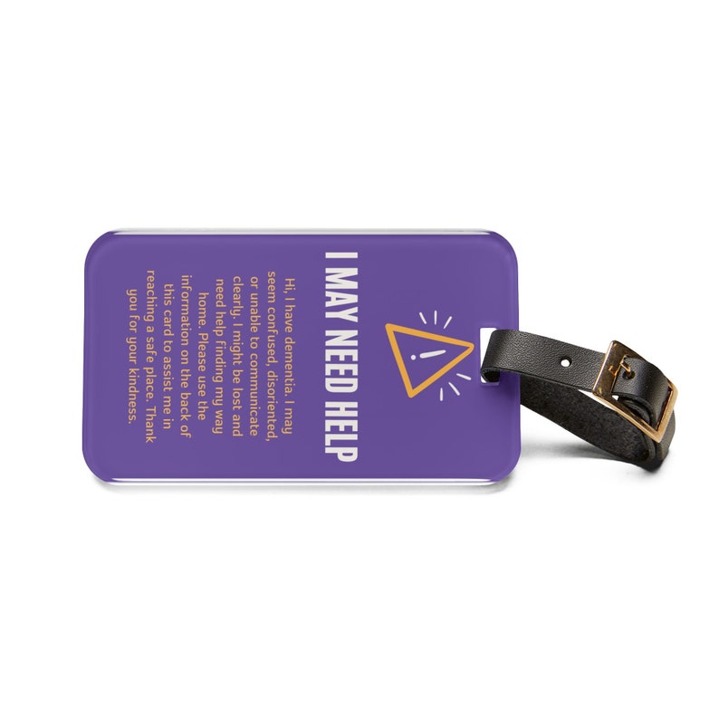 Dementia Assistance Tag, Safety Accessory for Seniors, Medical ID for ...