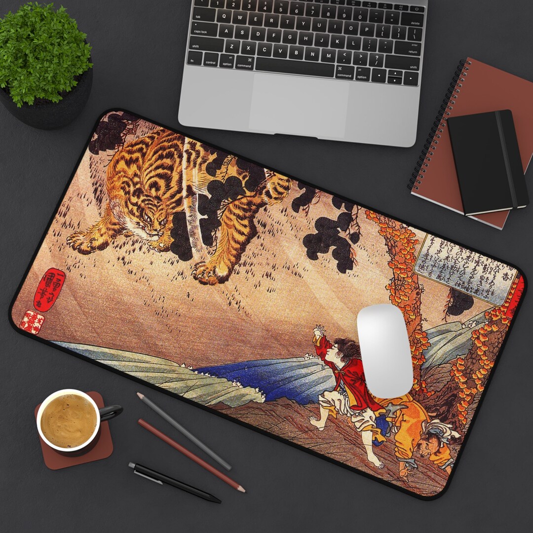 Japanese Desk Mat, TCG Playmat, 2 Sizes, Samurai and Tiger, for Game ...