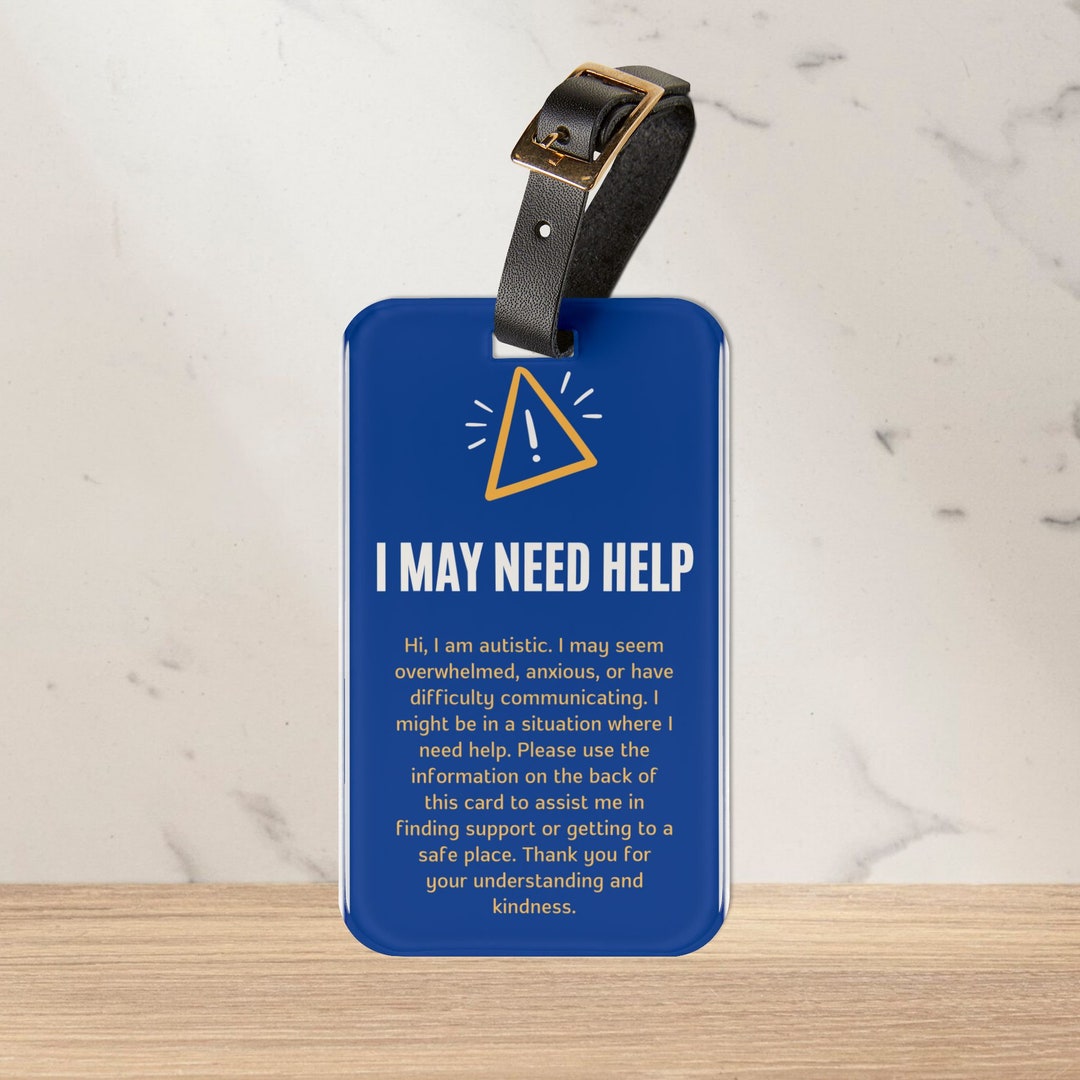Autism Assistance Tag, Safety Accessory for Kids or Adults, Medical ID ...