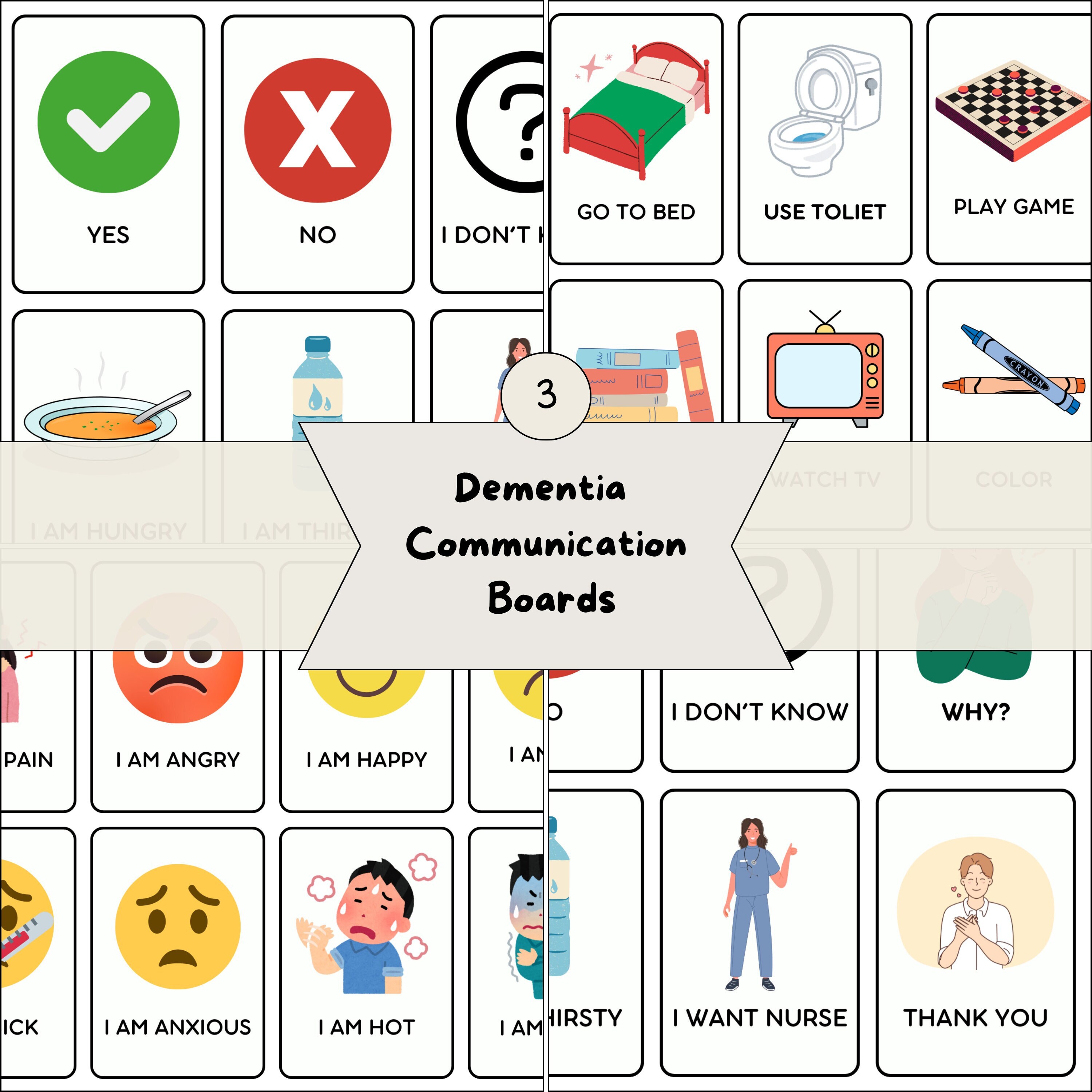 Dementia Communication Boards, Printable Communication Boards, PDF ...