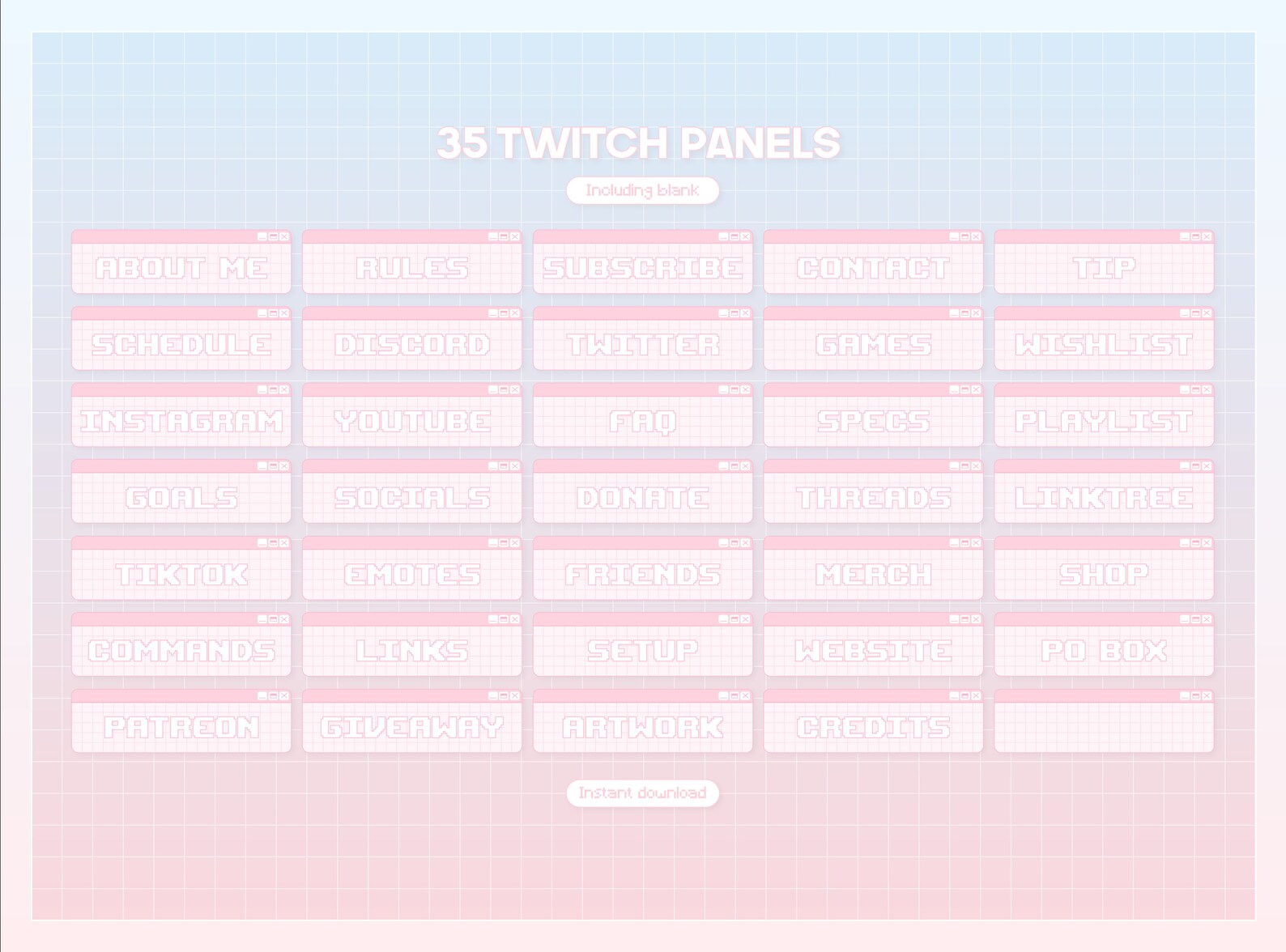 Pink Window Twitch Panels Cute Aesthetic Streaming Panels - Etsy