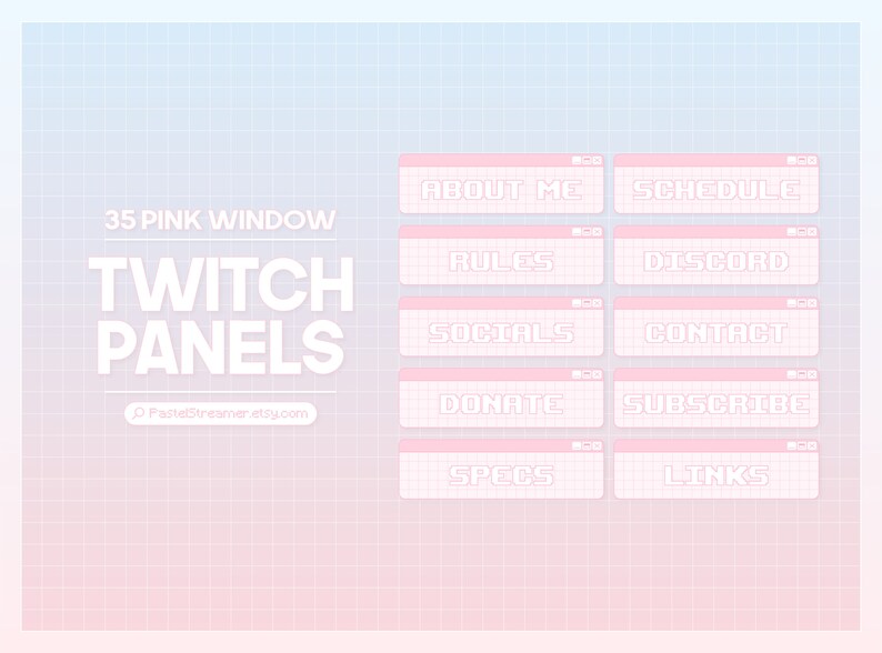 Pink Window Twitch Panels Cute Aesthetic Streaming Panels - Etsy