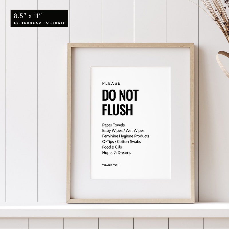 Do Not Flush Sign - Etsy