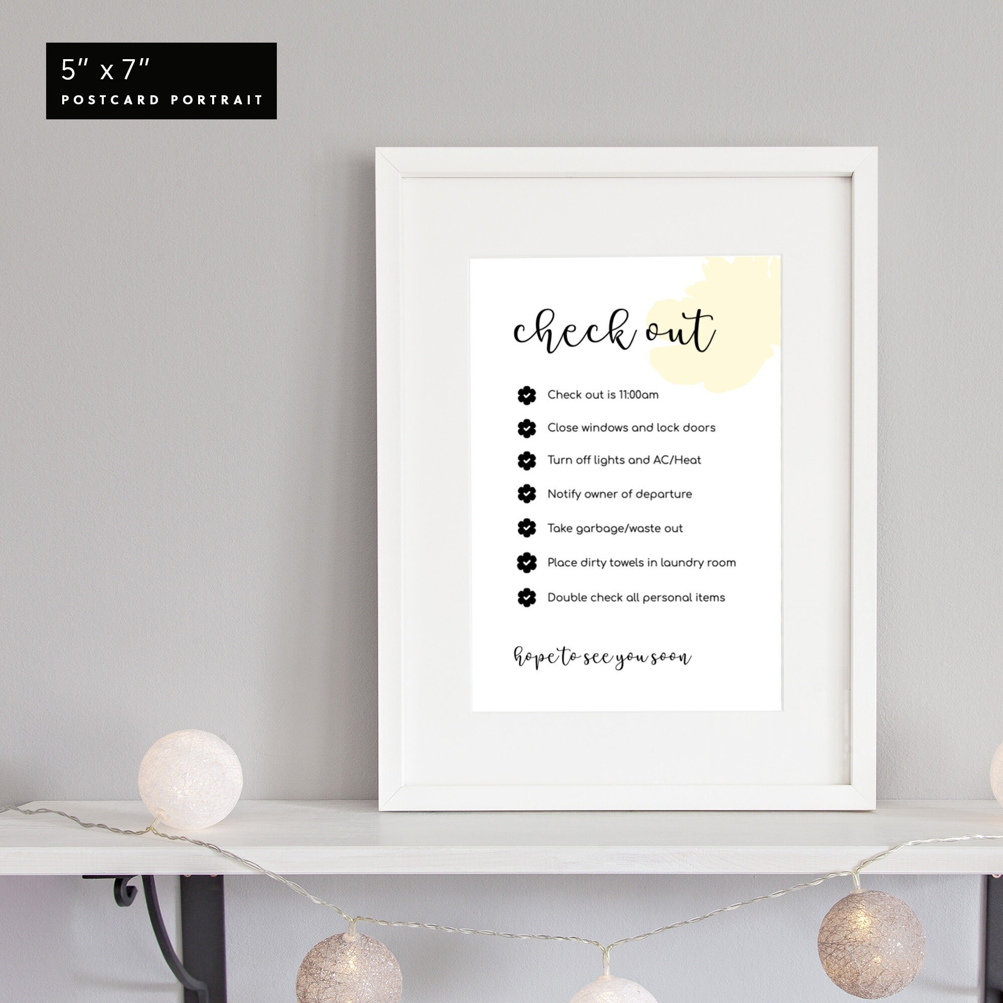Check Out Sign, Check Out Guide, Airbnb/vrbo, Template 5x7 and 8.5x11 ...