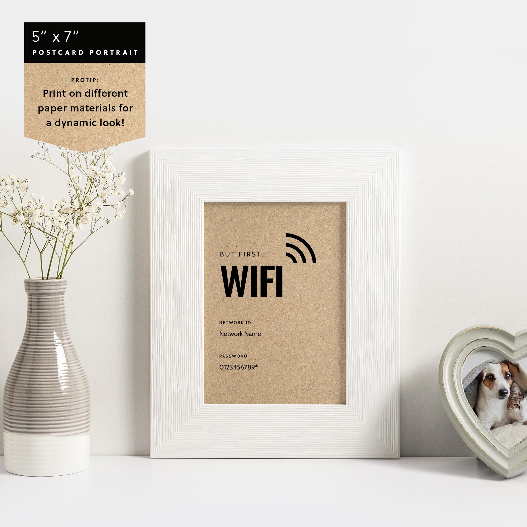 Wifi Password Sign, Wifi Sign, Airbnb/vrbo, Template 5x7 and 8.5x11 ...
