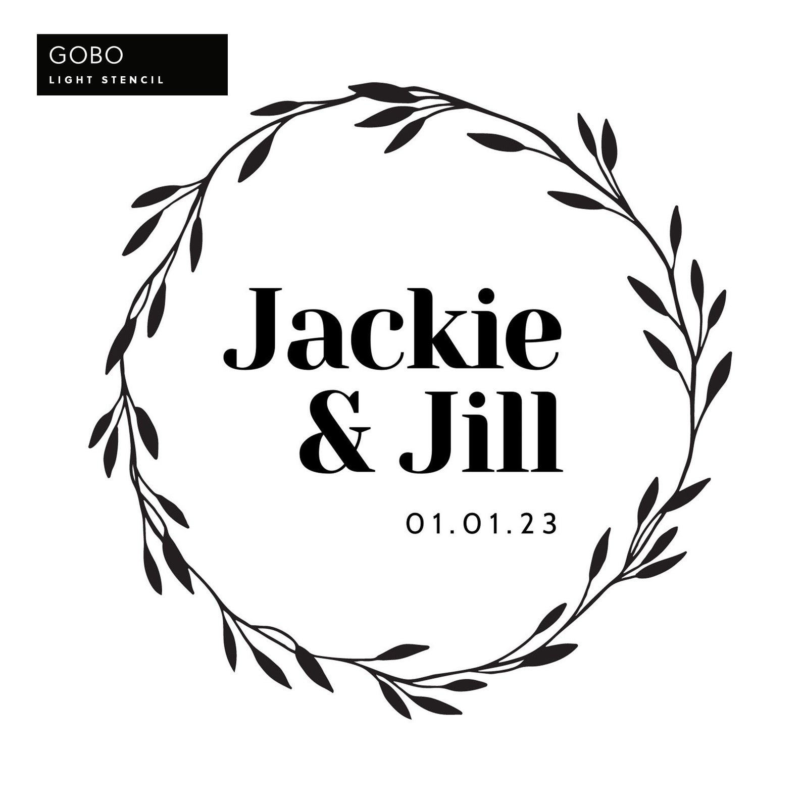 GOBO Light Projection, DIY Wedding Reception Monogram, Digital Template ...