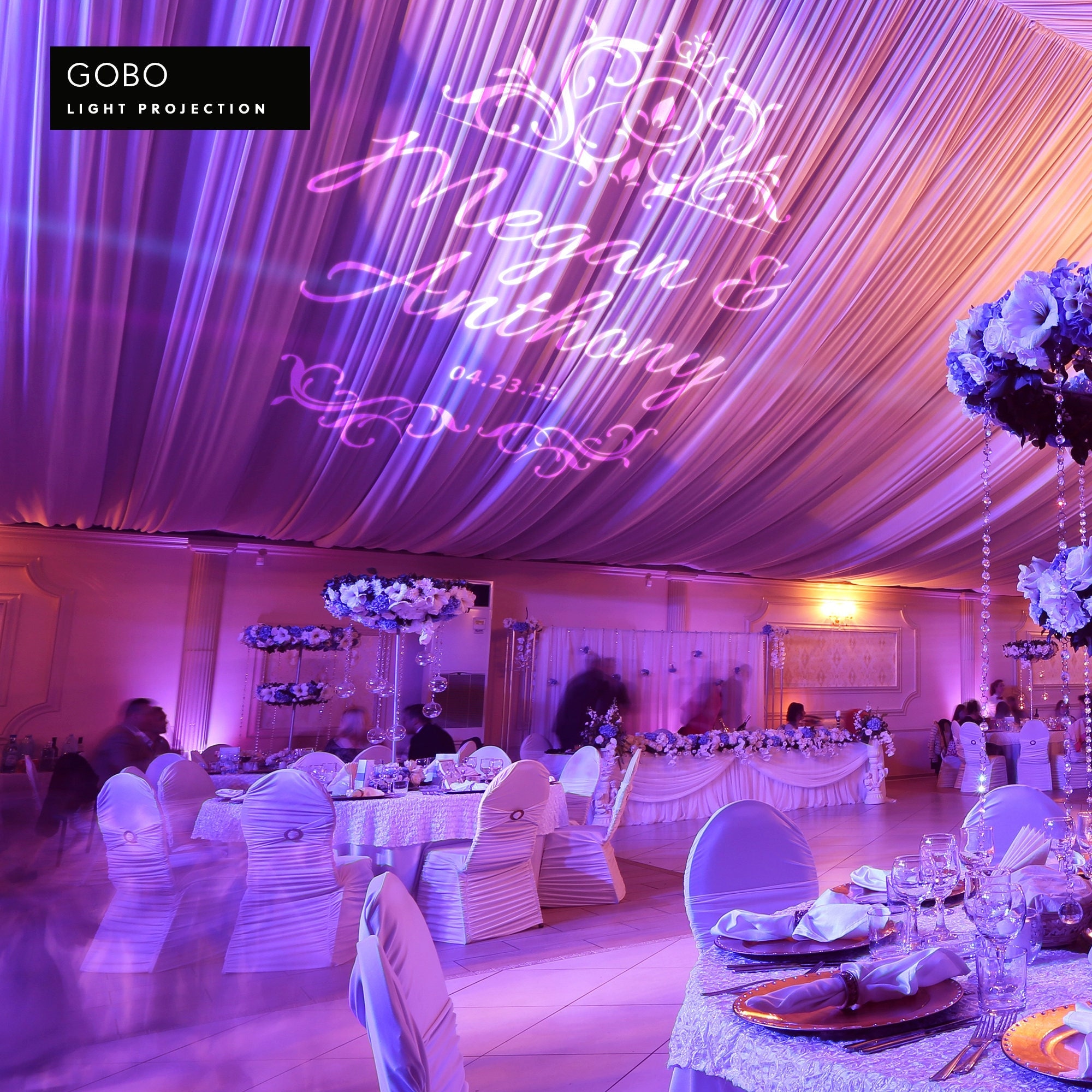 Gobo Light Projection, DIY Wedding Reception Monogram, Digital Template ...