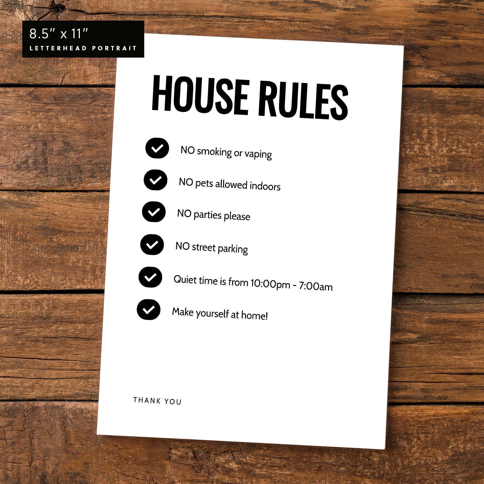 House Rules Sign, Airbnb/vrbo, Digital Template 5x7 and 8.5x11, 100% ...