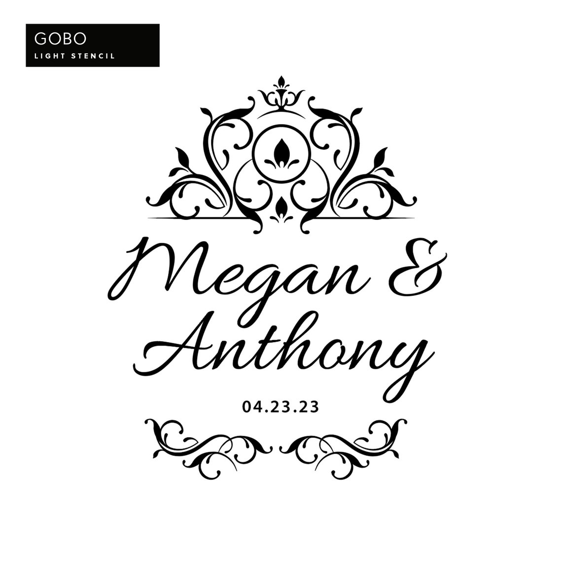 Gobo Light Projection, DIY Wedding Reception Monogram, Digital Template ...