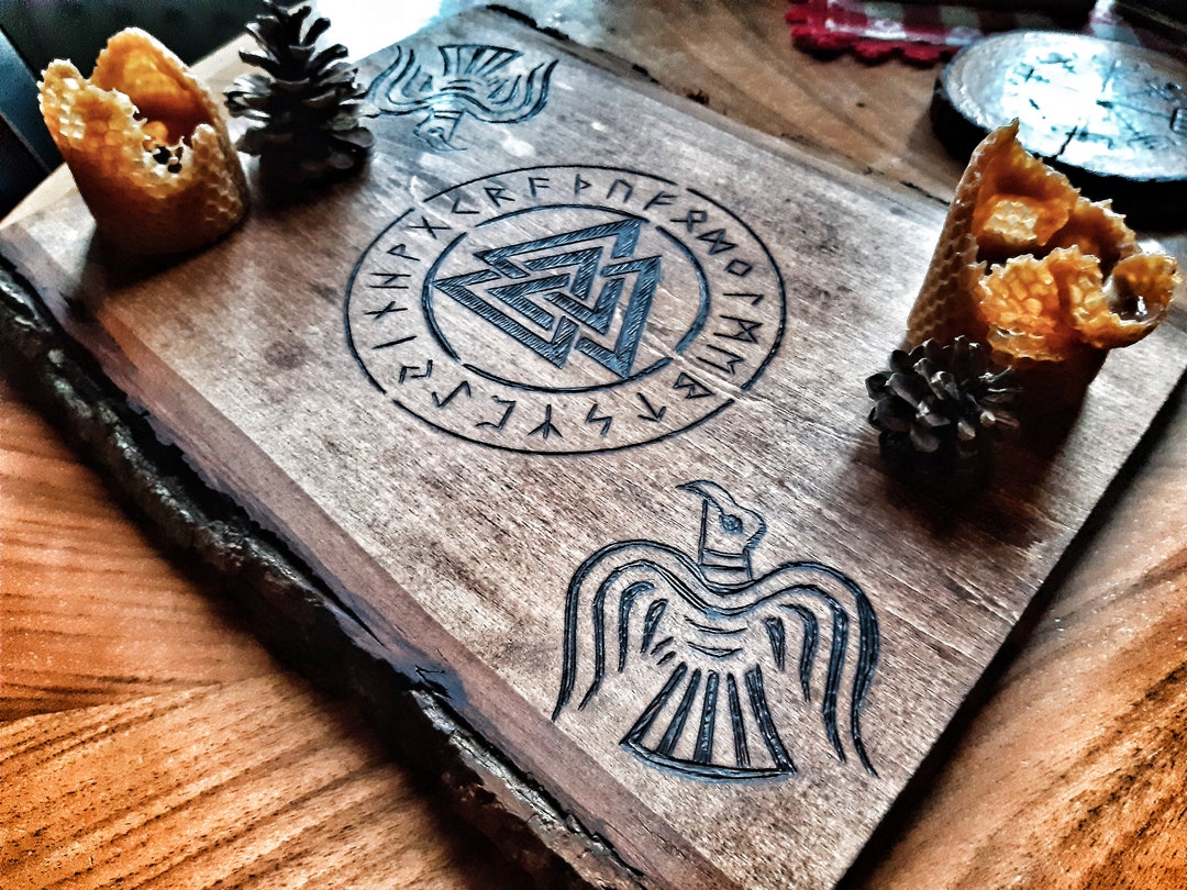 Viking Rune Altar Dedicated to Odin Natural Linden Wood With - Etsy