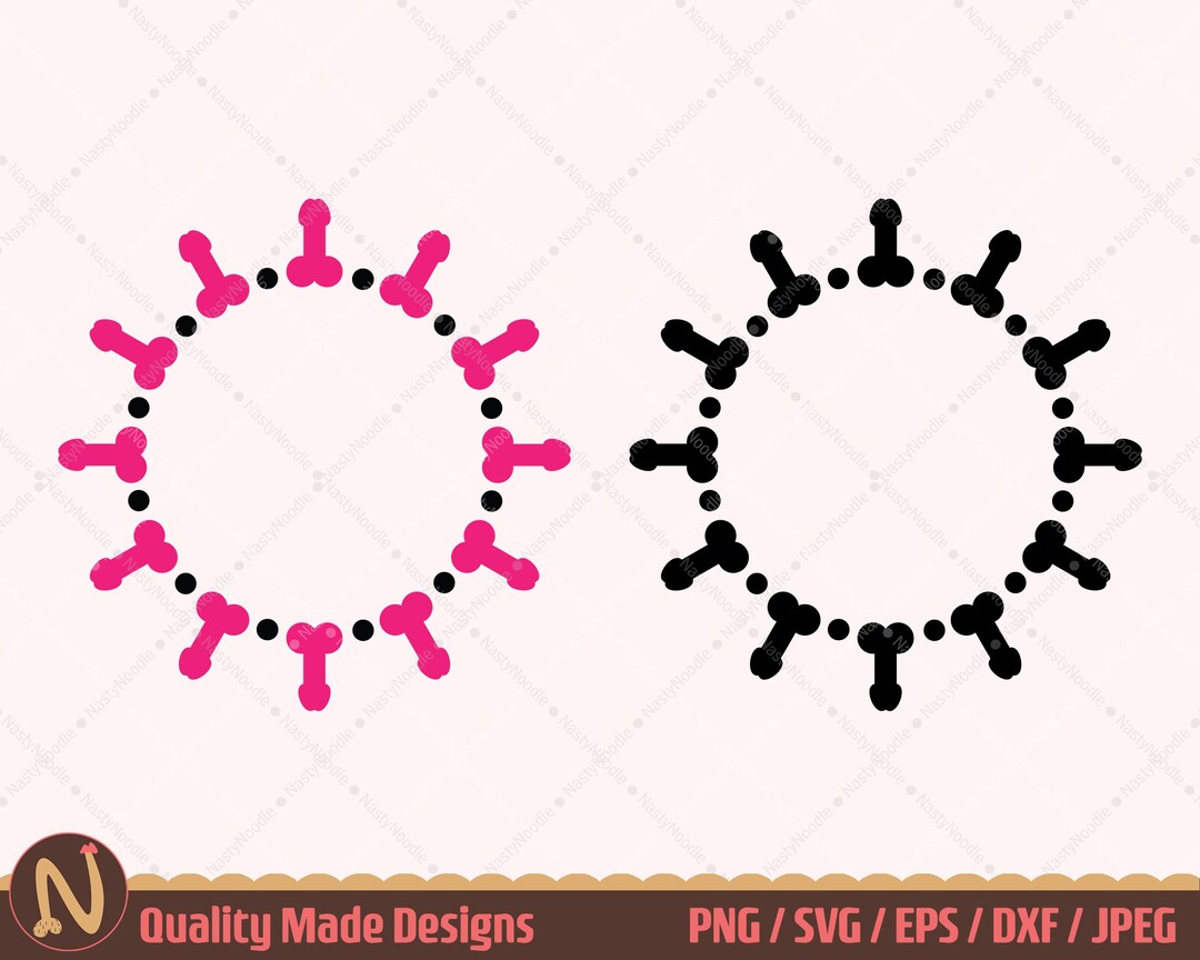 Penis Circle Wreath Clipart, Phallic Boarder SVG, Circular Boarder ...