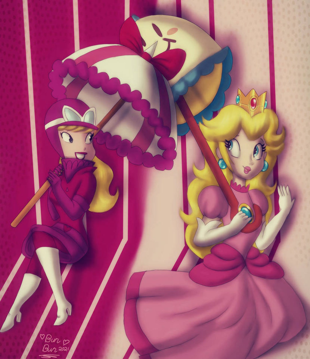 Downloadable Crossover Digital Art: Princess Peach and Penelope - Etsy