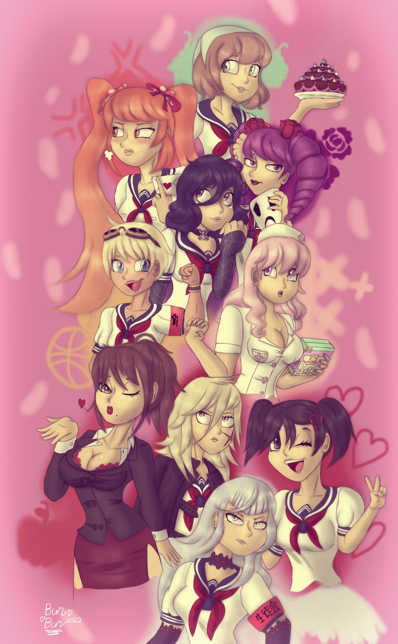 Digital Art Drawing: Yandere Simulator Rivals - Etsy