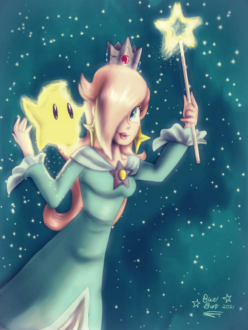 Digital Art Drawing: Princess Rosalina - Etsy